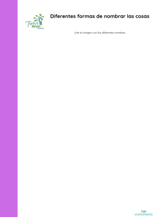 Diferentes formas de nombrar las cosas. Ficha interactiva | TopWorksheets