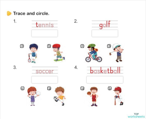 We love sports. Interactive worksheet | TopWorksheets
