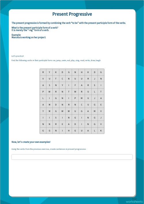 Present Progressive. Interactive worksheet | TopWorksheets