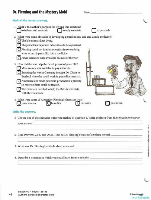 Lesson 40: Dr. Fleming and the Mystery Mold Pg 46. Interactive ...