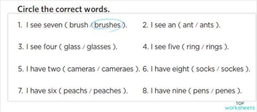 Plural s-es part 2. Interactive worksheet | TopWorksheets