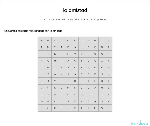 la amistad. Ficha interactiva | TopWorksheets
