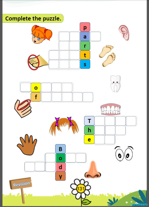 parts of body. Interactive worksheet | TopWorksheets
