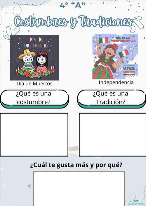 Costumbres y Tradiciones. Ficha interactiva | TopWorksheets