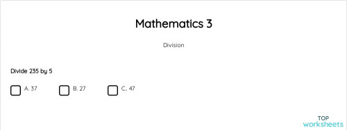 Mathematics 3. Interactive worksheet | TopWorksheets