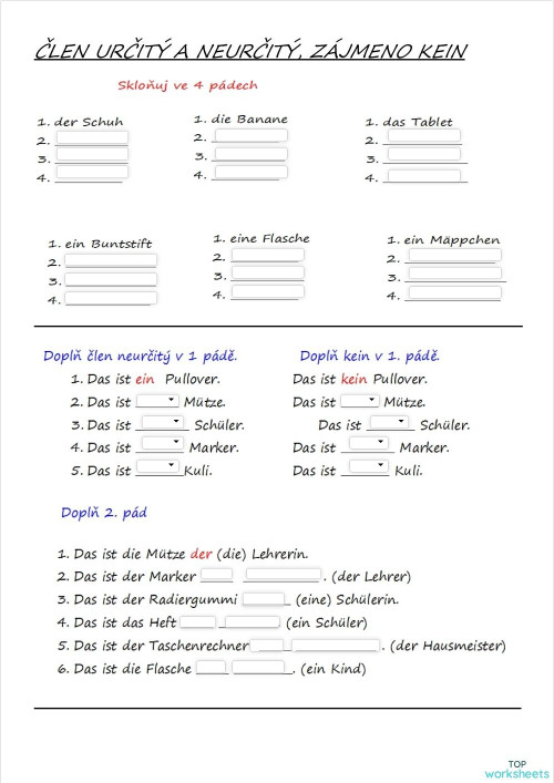 Deutsch: interactive worksheets and online exercises | TopWorksheets