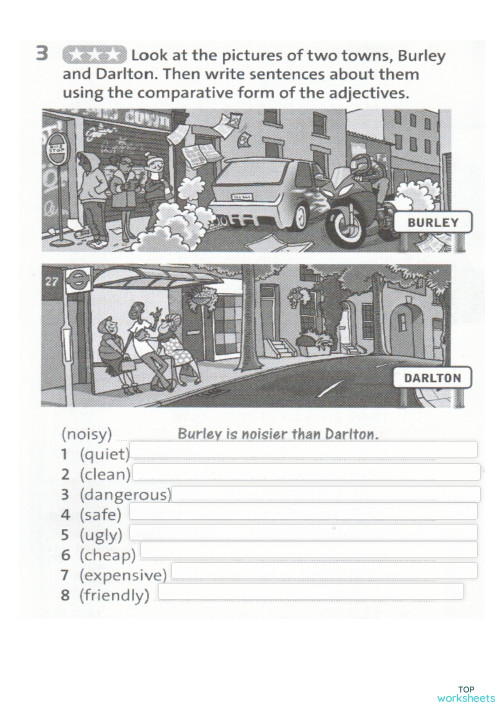 Year 5 - Unit 1 - Comparative adj - practice. Interactive worksheet | TopWorksheets
