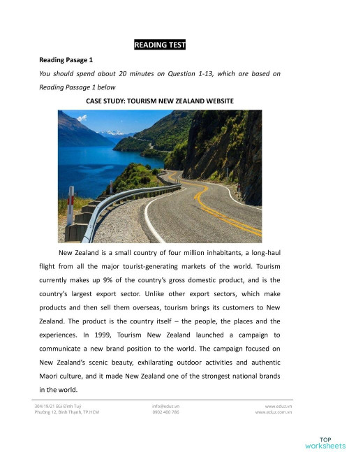 READING - READING PASSAGE 1. Interactive worksheet | TopWorksheets