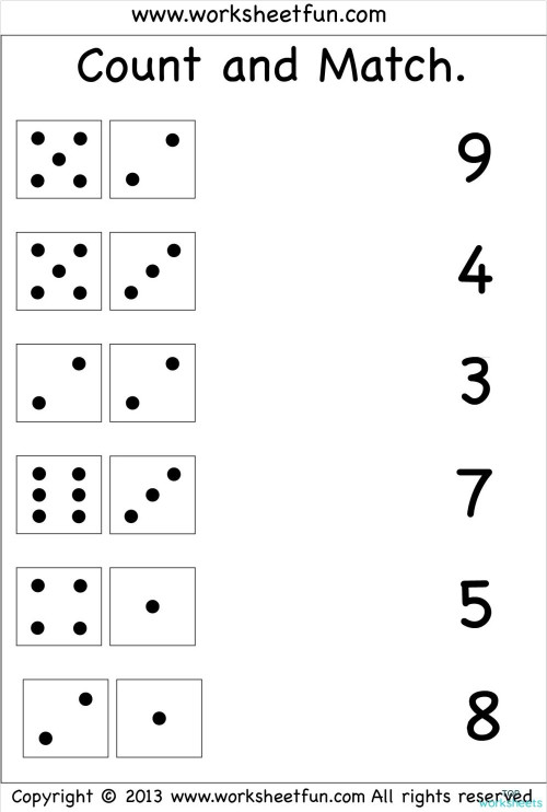 Matching Numbers. Ficha interactiva | TopWorksheets