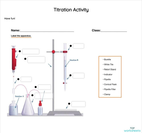 Titration Activity. Interactive worksheet | TopWorksheets