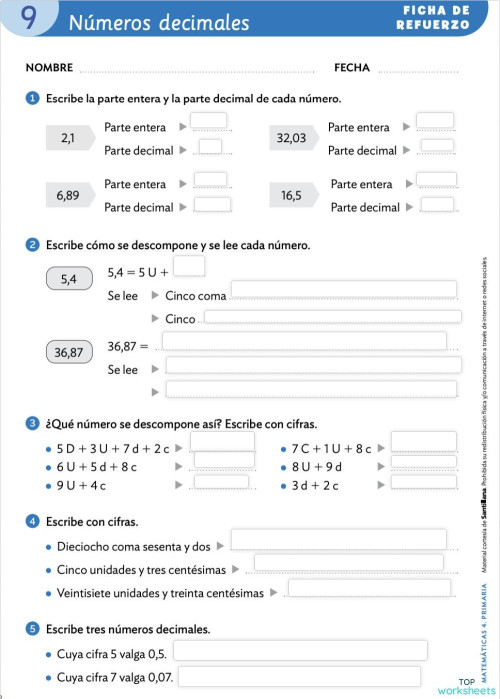 Repaso unidad 9. Ficha interactiva | TopWorksheets