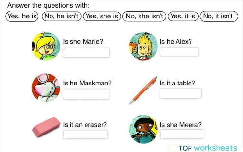 Answer with yes or no. Interactive worksheet | TopWorksheets Answer with yes or no. Interactive worksheet | TopWorksheets