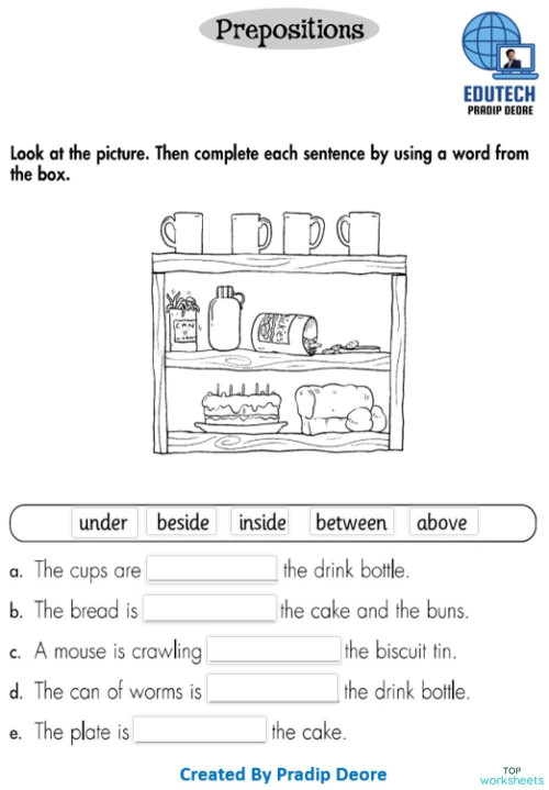 Prepositions Worksheet. Interactive worksheet | TopWorksheets