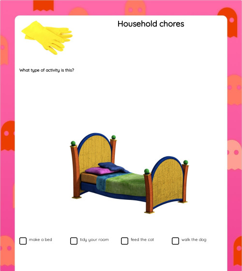 Household chores. Interactive worksheet | TopWorksheets