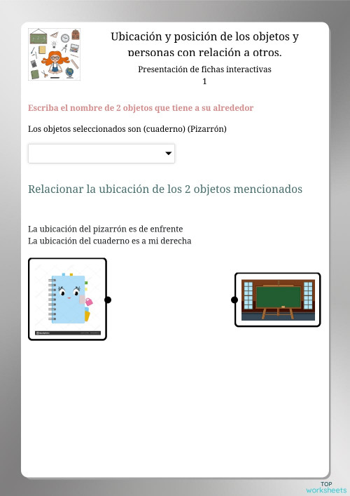 Ubicación y posición de los objetos y personas con relación a otros ...