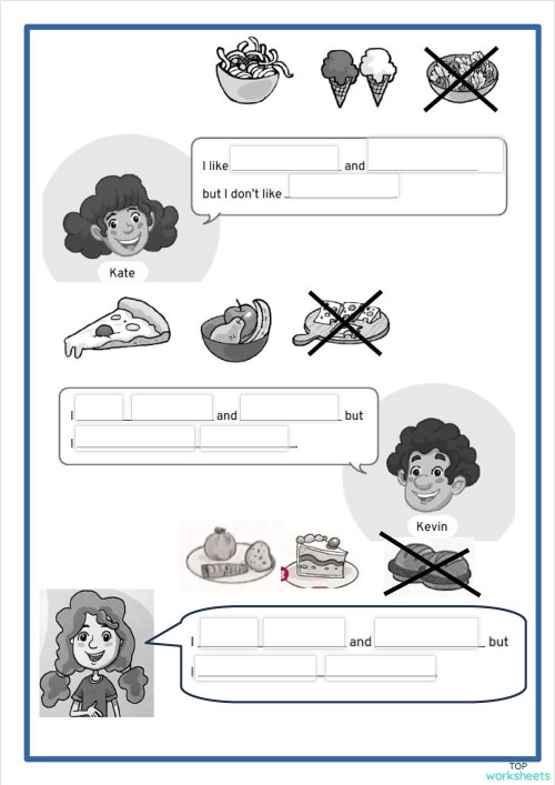 I LIKE & I DON'T LIKE. Interactive worksheet | TopWorksheets