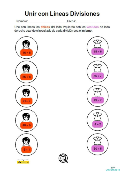 Repaso de divisiones 7. Ficha interactiva | TopWorksheets