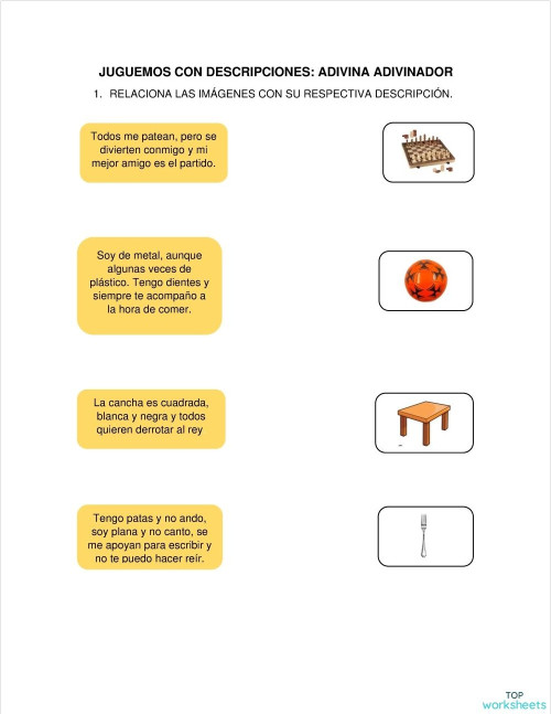 Adivina adivinador. Ficha interactiva | TopWorksheets