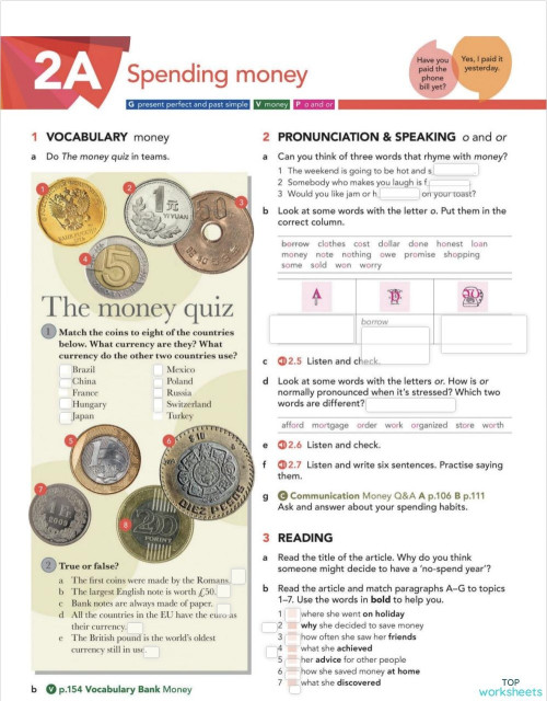 English File 4th edition Intermediate SB 7. Interactive worksheet | TopWorksheets