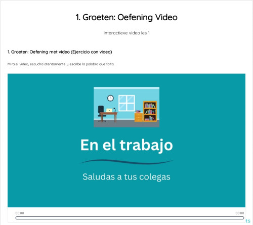 1. Groeten: Oefening Video. Interactief werkblad | TopWorksheets