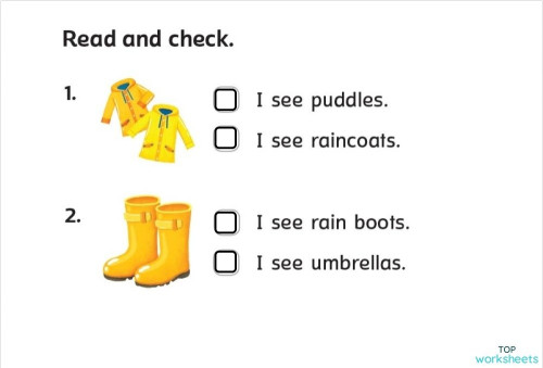 spring rain. Interactive worksheet | TopWorksheets
