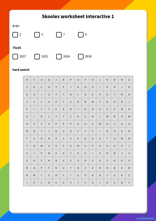 Skooles worksheet interactive 1. Interactive worksheet | TopWorksheets