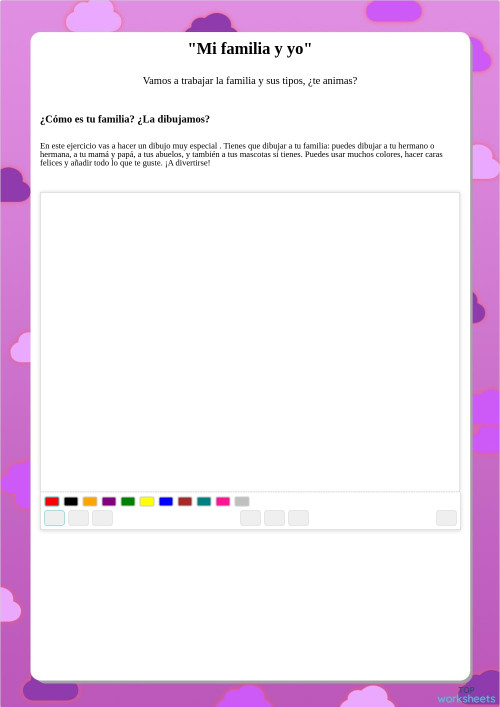 "Mi familia y yo". Ficha interactiva | TopWorksheets