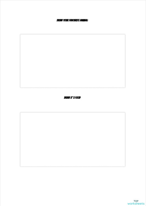 Draw your favourite animal. Interactive worksheet | TopWorksheets