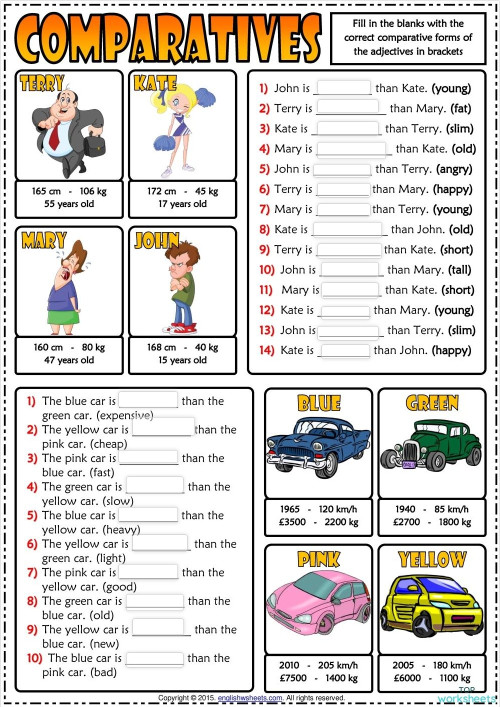 COMPARATIVES. Interactive worksheet | TopWorksheets