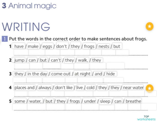 Animal magic Writing part 2. Interactive worksheet | TopWorksheets
