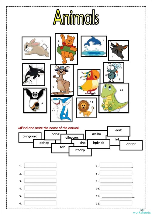 Animals Vocabulary. Interactive worksheet | TopWorksheets