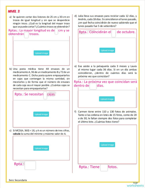N3 3ero RM 03. Ficha interactiva | TopWorksheets