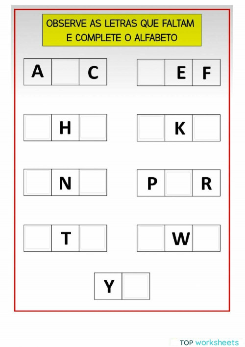 Alfabeto for Primário. Ficha interativa | TopWorksheets