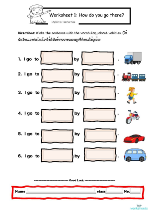 How do you go there P.6 ใบงานเชิงโต้ตอบ | TopWorksheets