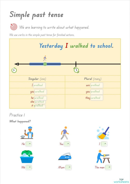 Past Simple Tense. Interactive worksheet | TopWorksheets