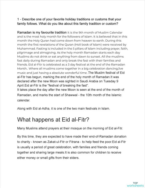 Student Itep questions. Interactive worksheet | TopWorksheets