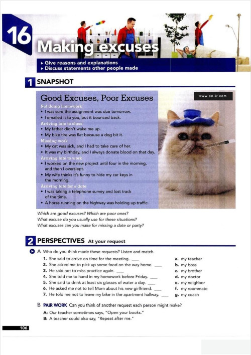 unit 16- making excuses. Interactive worksheet | TopWorksheets