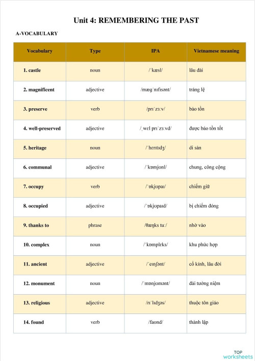 Global 9_Unit 4. Interactive worksheet | TopWorksheets
