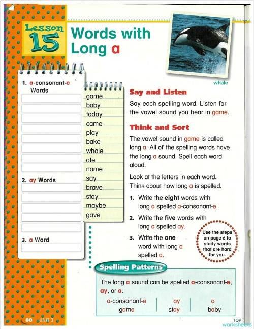 Spelling Lesson 15. Interactive worksheet | TopWorksheets