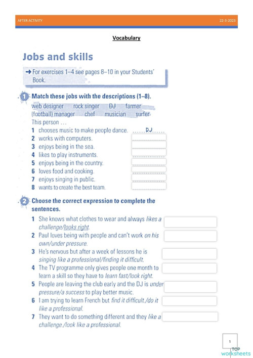 Y4-AFTER ACTIVITY. Interactive worksheet | TopWorksheets