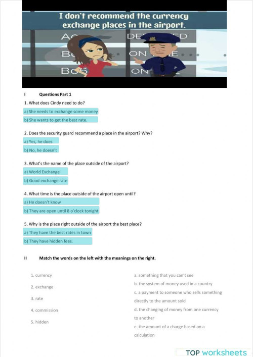 Money exchange. Interactive worksheet | TopWorksheets