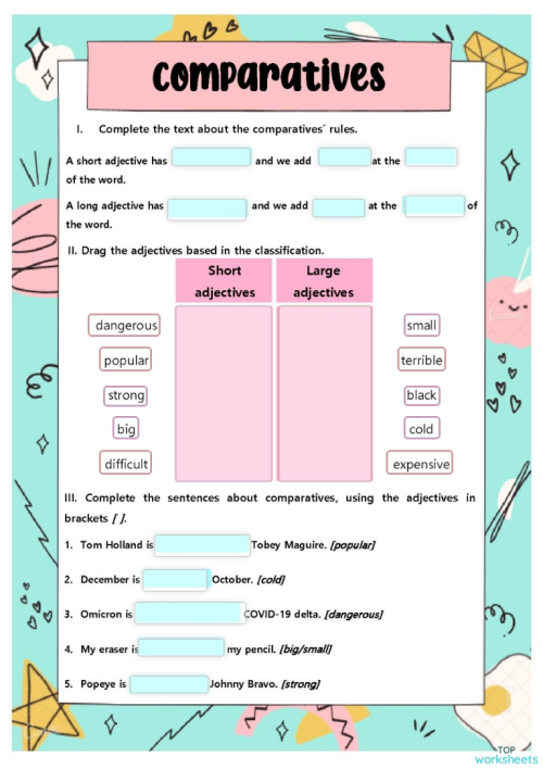 Comparatives Rules. Interactive worksheet | TopWorksheets