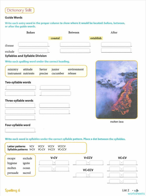 List 2: Dictionary Skills Pg 9. Interactive worksheet | TopWorksheets