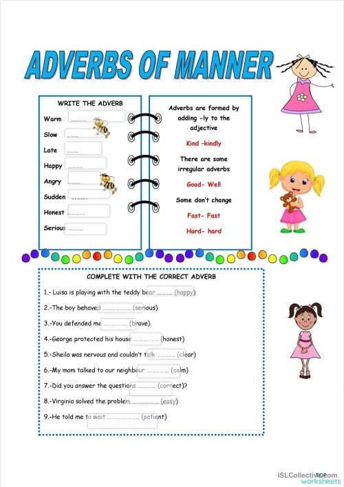Adverbs of manner 2. Interactive worksheet | TopWorksheets
