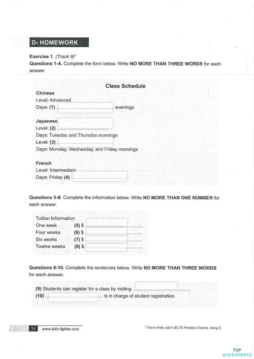 FOUNDATION - LISTENING 1 - EDUCATION - HOMEWORK. Interactive worksheet ...