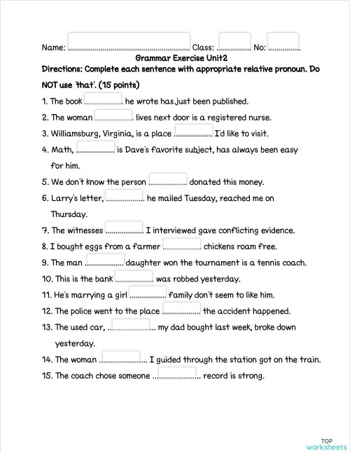 Unit2: Help! I have a problem (Grammar Exercise) 30 points. Interactive ...