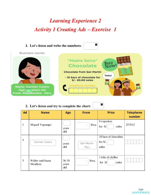 Learning Experience 1-Activity 1- Exercise 1. Interactive worksheet ...