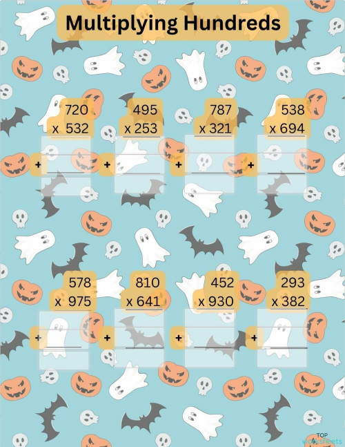 Multiplying Hundreds. Interactive worksheet | TopWorksheets