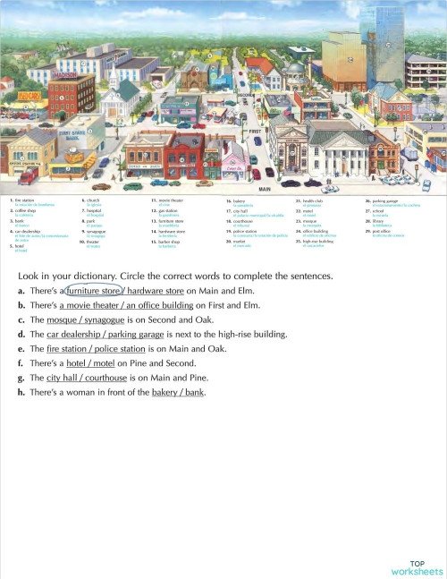 City Worksheets OPD Intermediate. Interactive worksheet | TopWorksheets