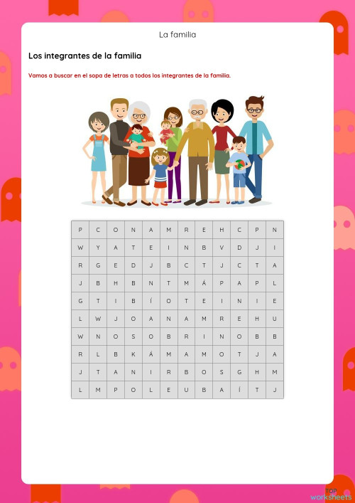 La familia. Ficha interactiva | TopWorksheets